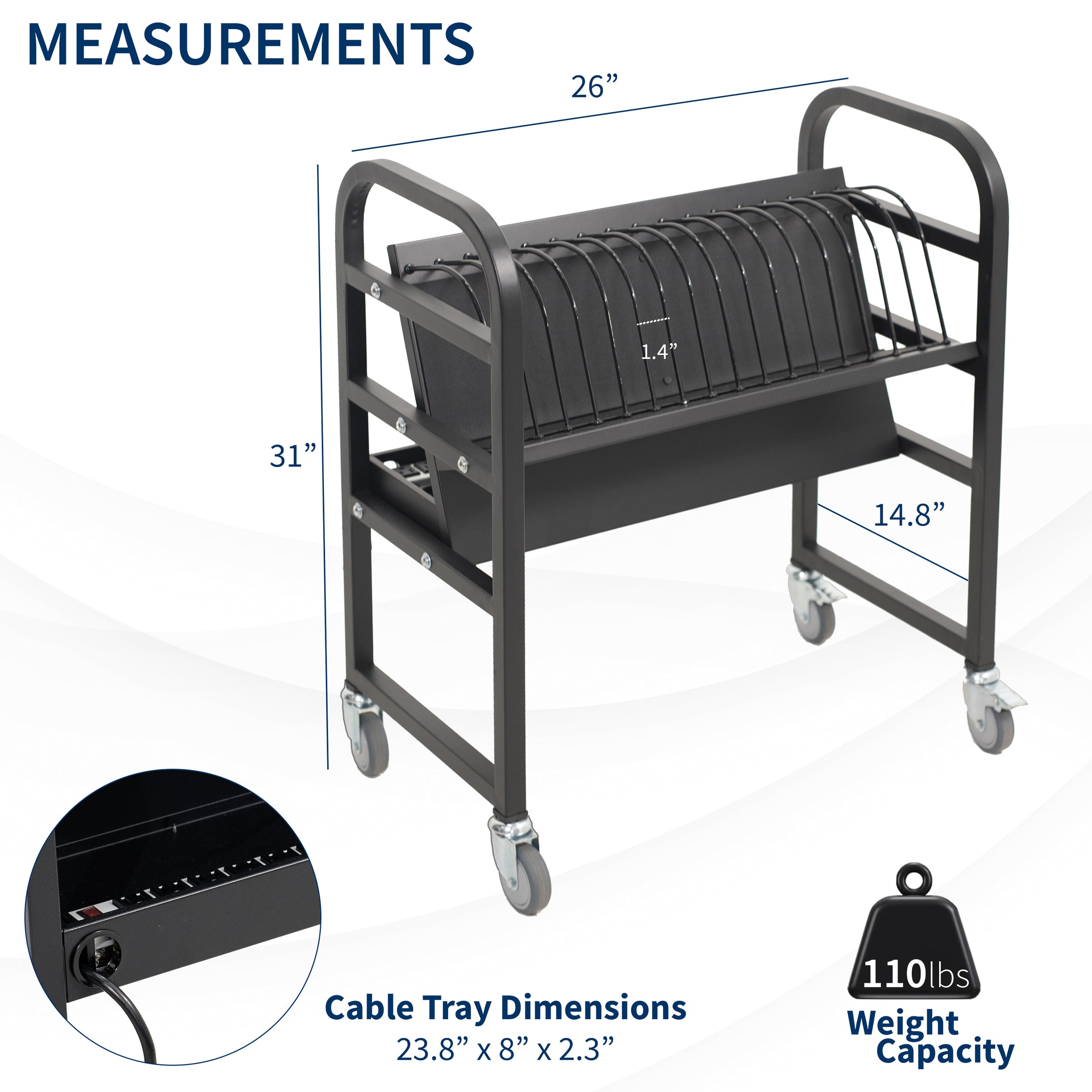 16-Device Open Charging Cart – VIVO - desk solutions, screen mounting ...