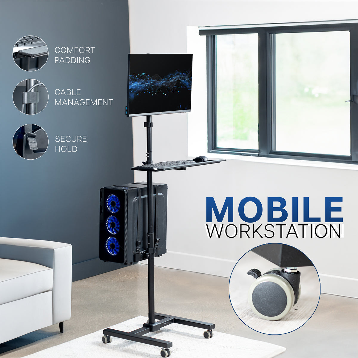 Mobile Computer Workstation – VIVO - desk solutions, screen mounting ...