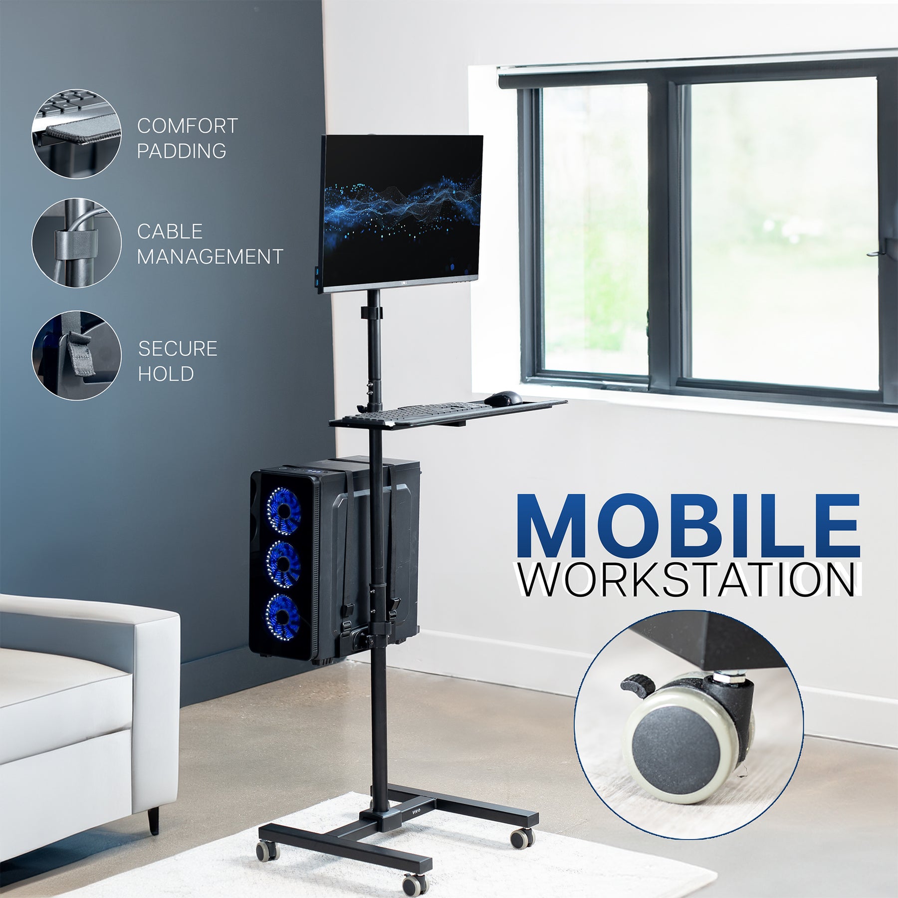 Mobile Computer Workstation – VIVO - desk solutions, screen mounting ...