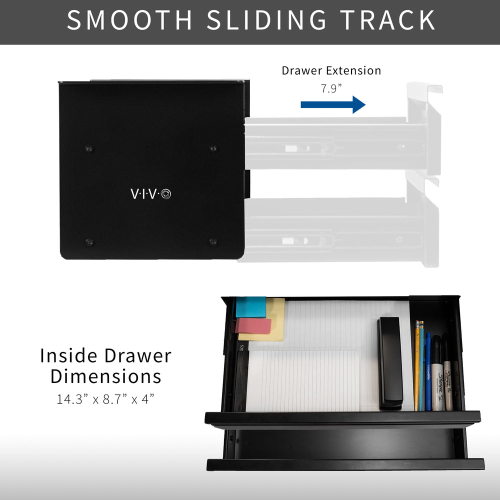 Pull Out 16" Dual Level Under Desk Drawer – VIVO - desk solutions ...