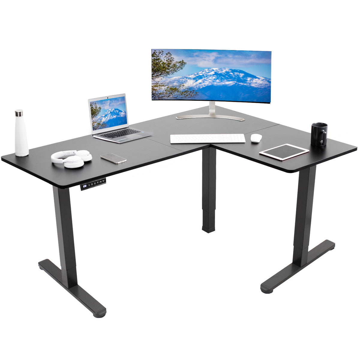 Corner Electric Desk – VIVO - desk solutions, screen mounting, and more