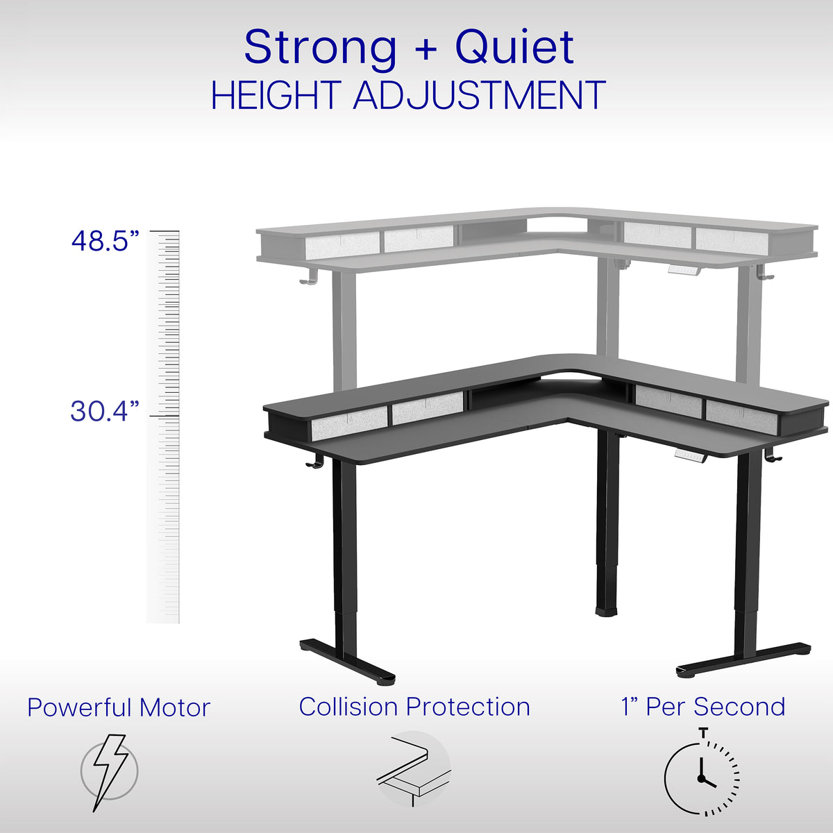 E3CV Series - Two Tier Corner Electric Desk with Storage – VIVO - desk ...
