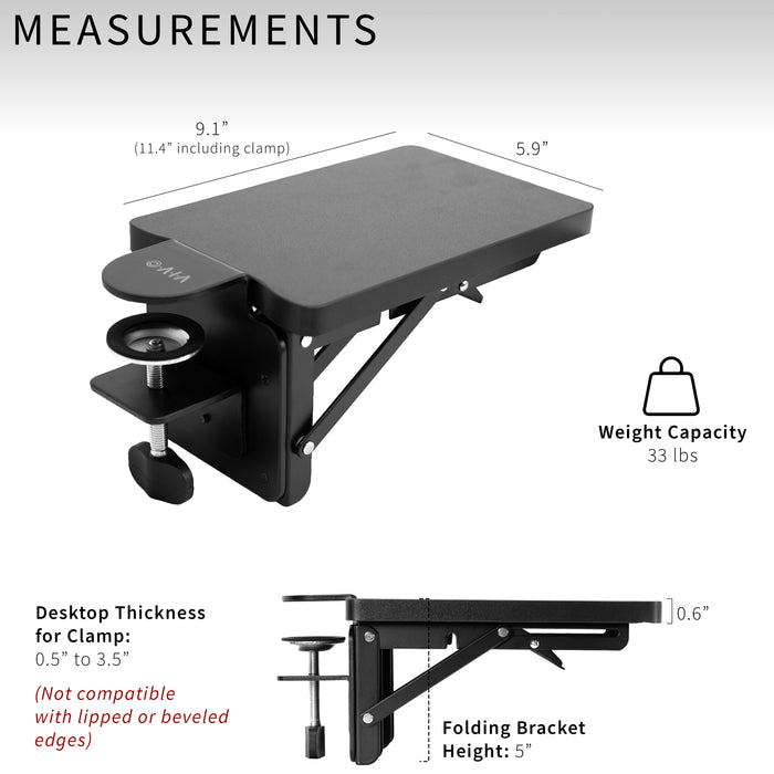 Clamp-on 6" x 9" Desk Extension – VIVO - desk solutions, screen ...