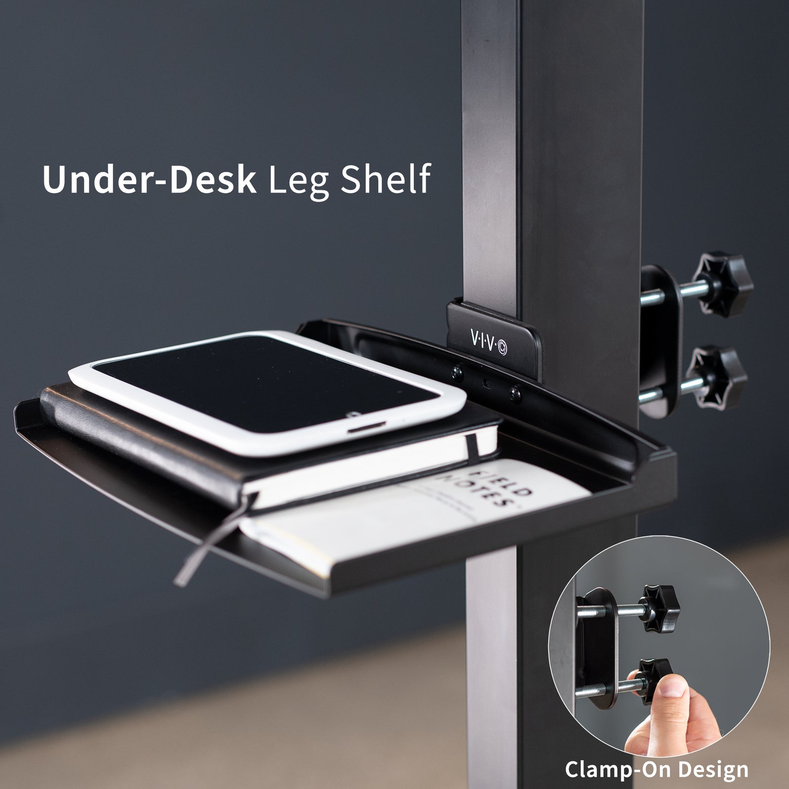Under Desk Leg Clamp Shelf – VIVO - desk solutions, screen mounting ...