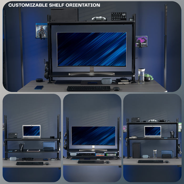 40" Clamp-on Gaming Shelf System – VIVO - desk solutions, screen ...