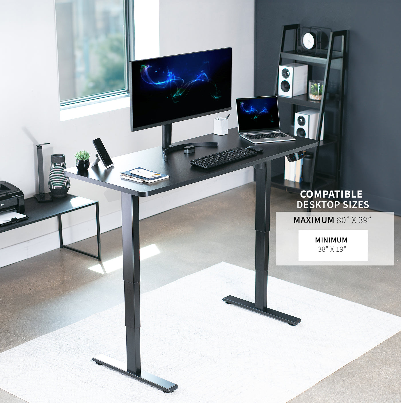 Electric Single Motor Desk Frame with Touch Screen Memory Controller ...