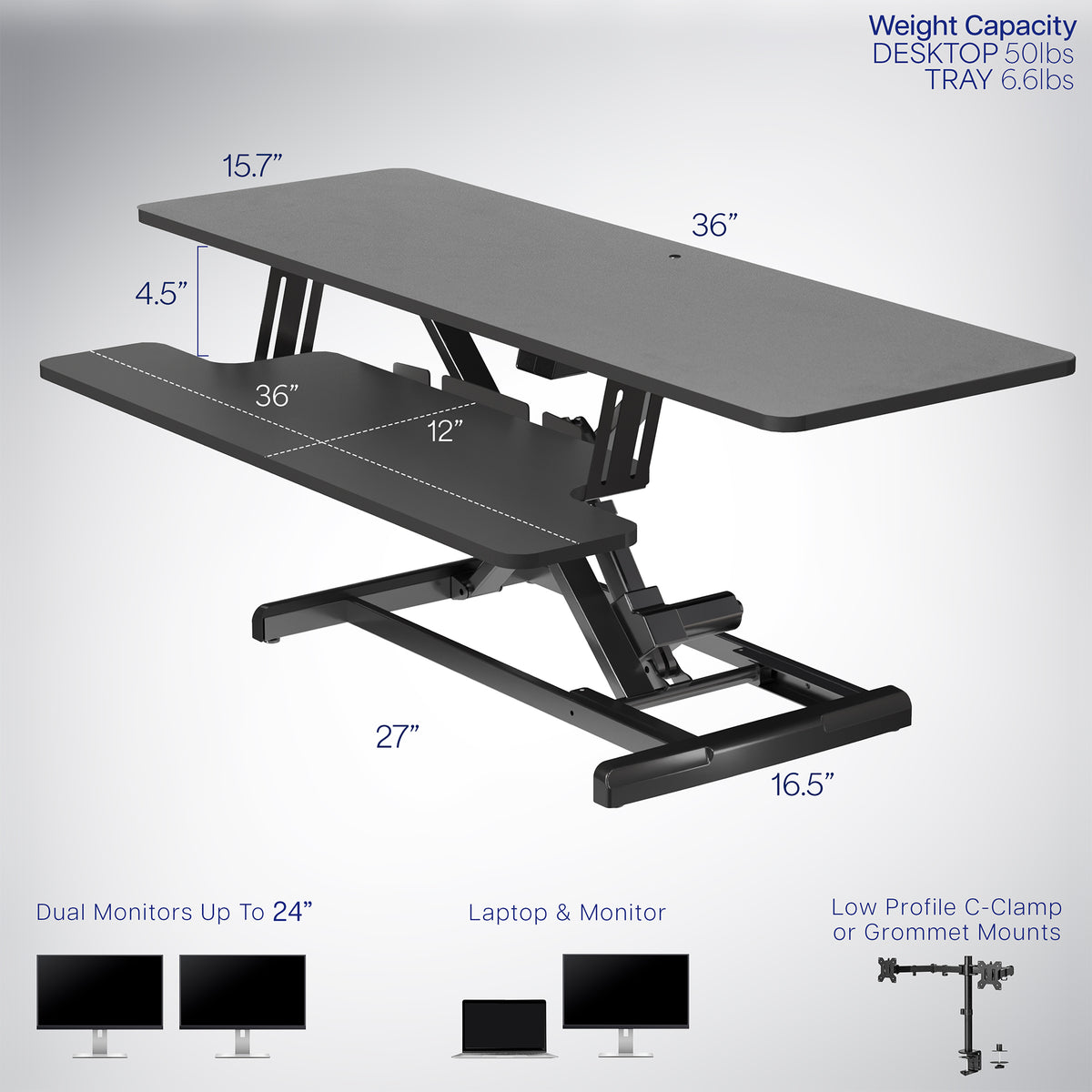 Electric Desk Riser – VIVO - desk solutions, screen mounting, and more