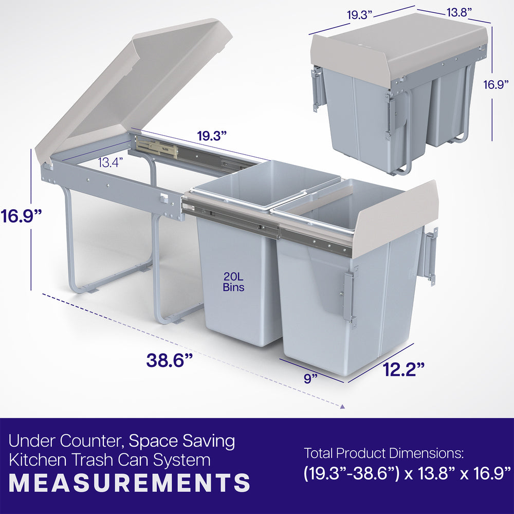 Life Finds by VIVO Under Counter Pull Out Dual Trash Can System – VIVO ...