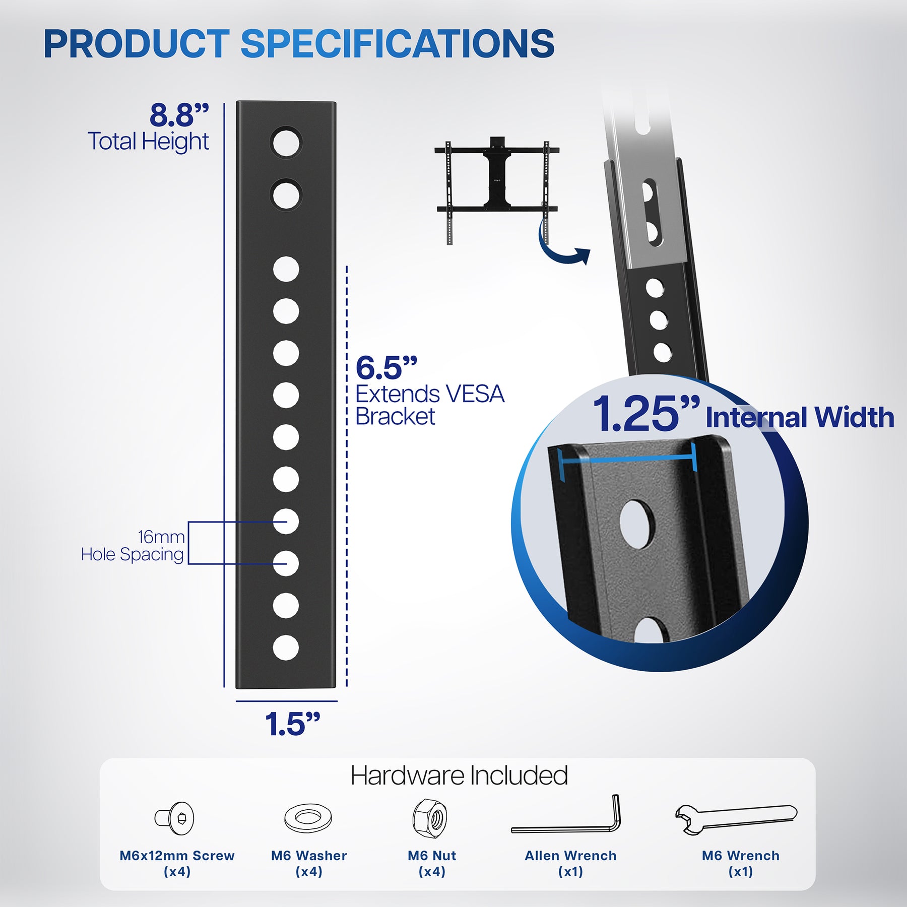 Vertical VESA Extender Kit – VIVO - desk solutions, screen mounting ...