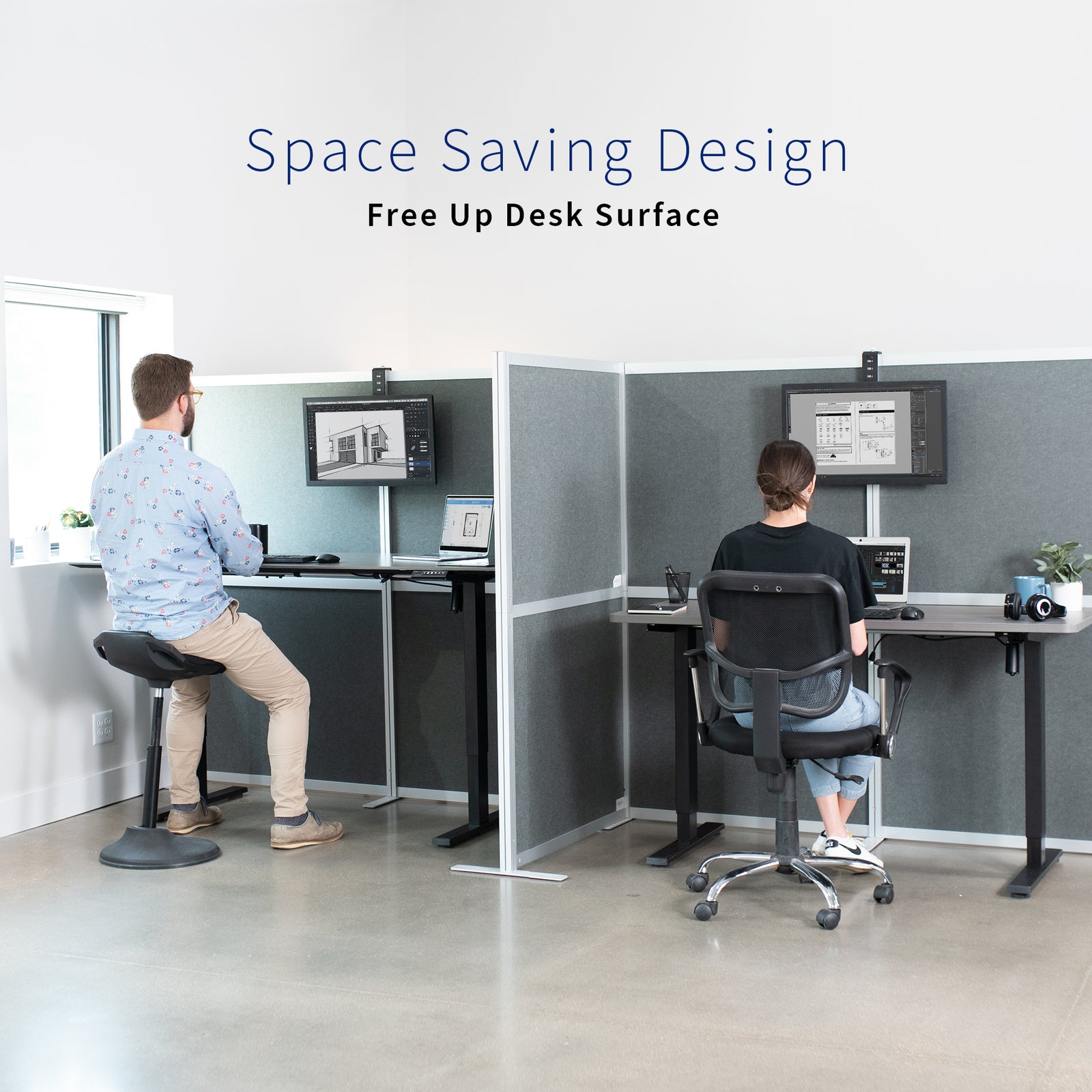 Cubicle Monitor Mount – VIVO - desk solutions, screen mounting, and more