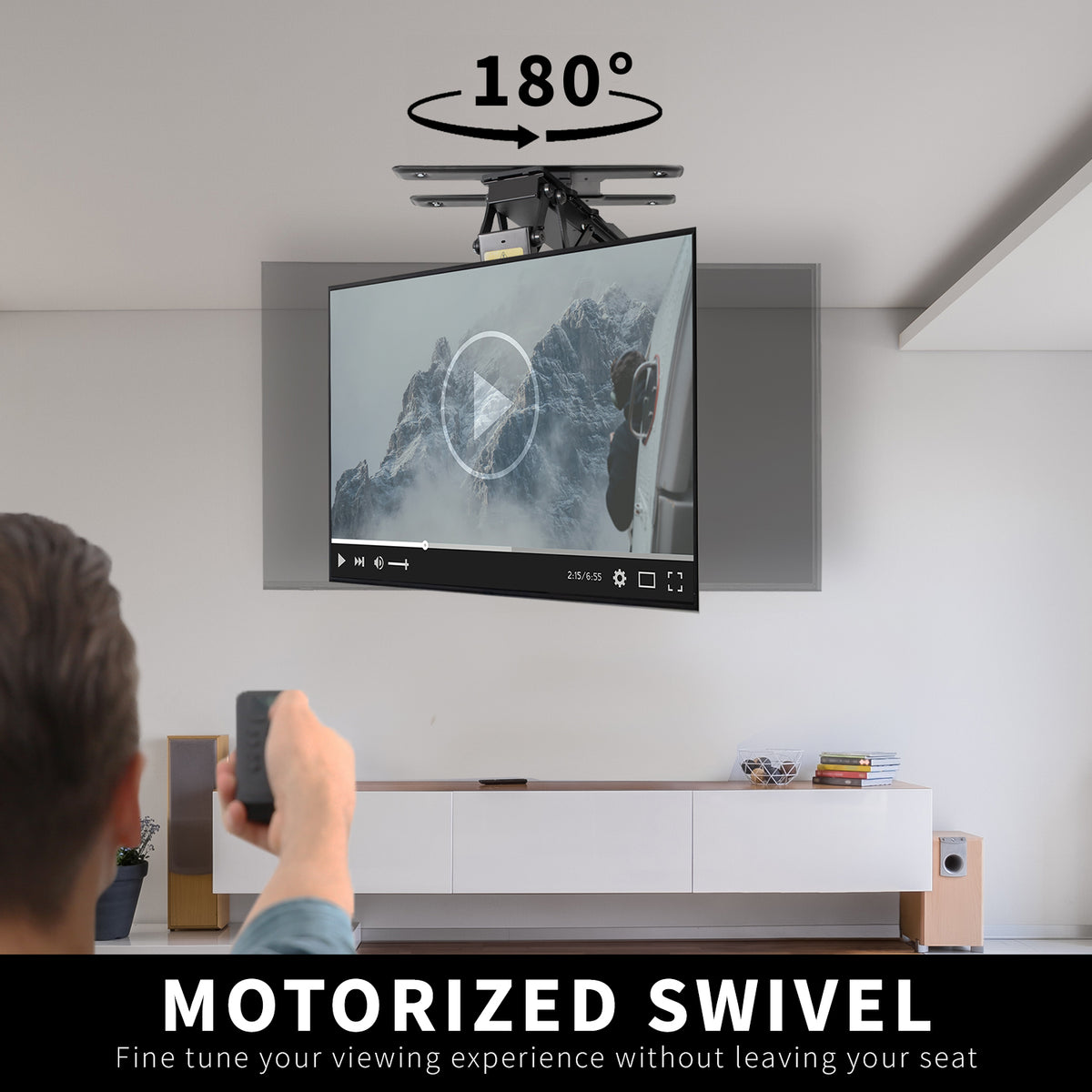 Electric Flip Down / Swivel Ceiling 32” to 70” TV Mount – VIVO - desk ...