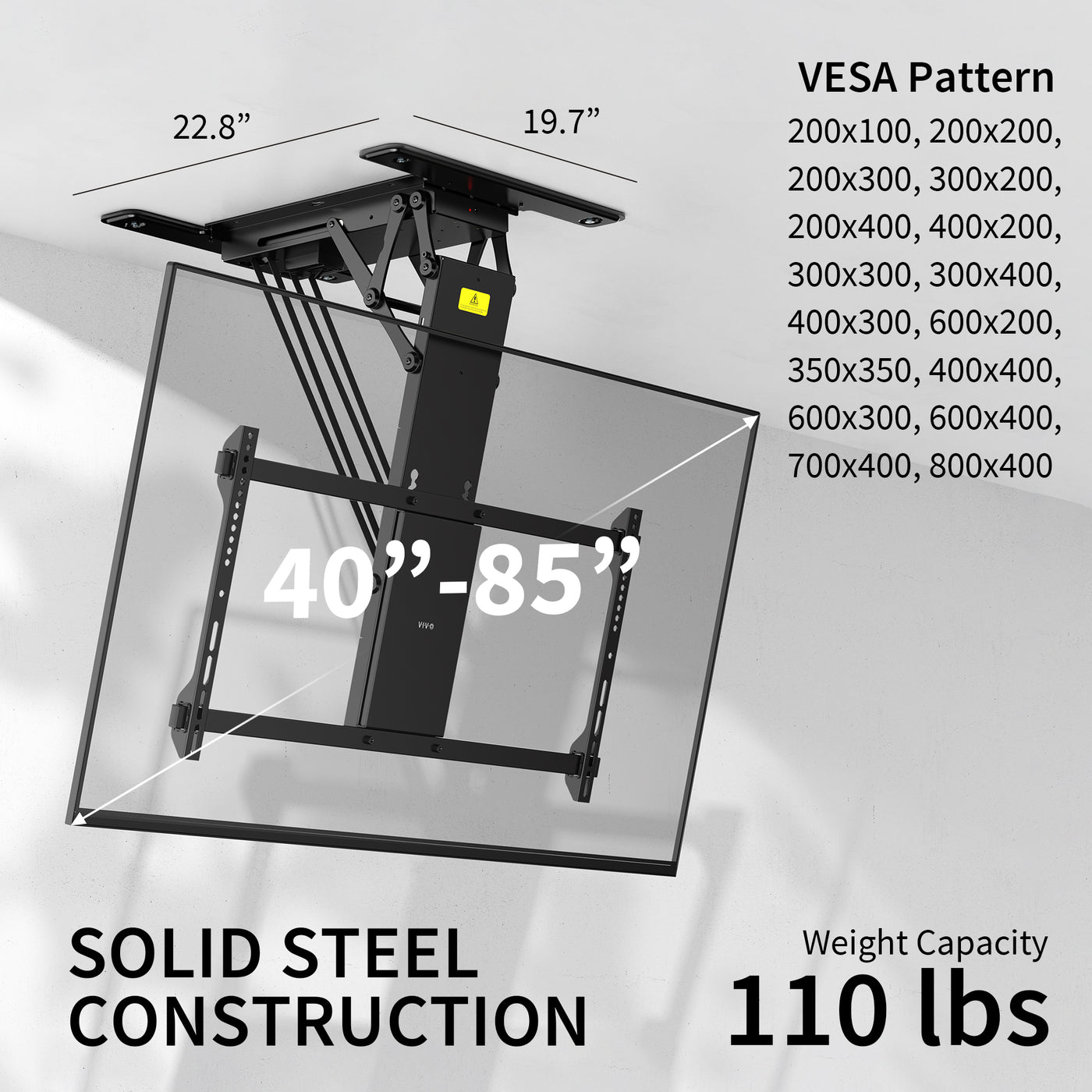 Electric Flip Down Ceiling Mount for 40” to 85” TVs – VIVO - desk ...