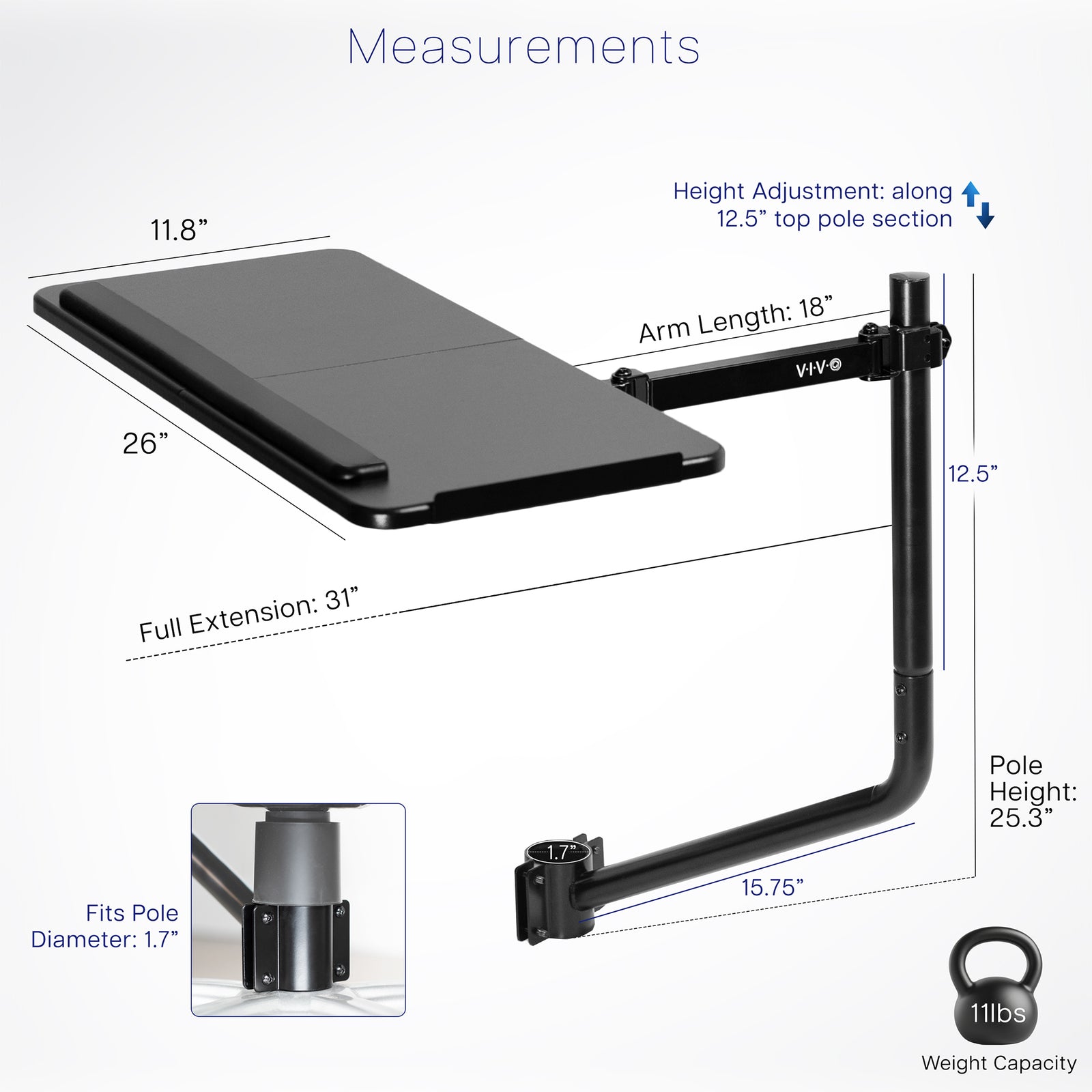 Office Chair Mounted Keyboard Tray – VIVO - desk solutions, screen ...