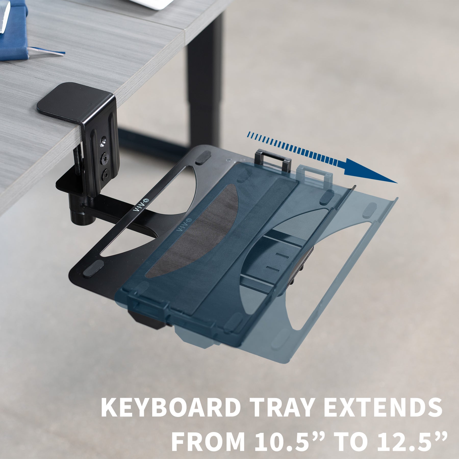 Black Single Clamp Rotating Laptop Tray – VIVO - desk solutions, screen ...
