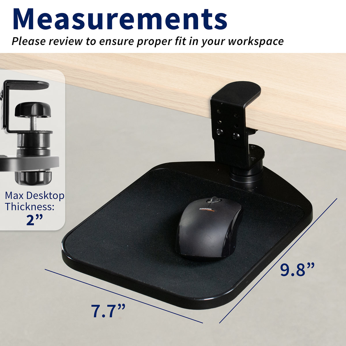 Clamp-on Mouse Pad – VIVO - desk solutions, screen mounting, and more