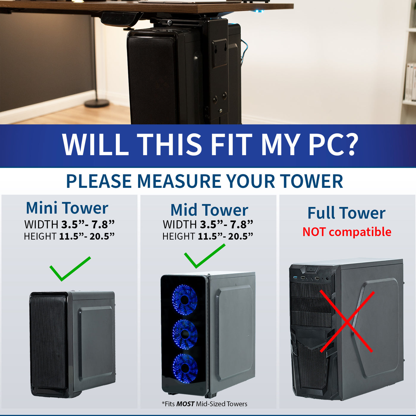 Under Desk and Wall PC Mount – VIVO - desk solutions, screen mounting ...