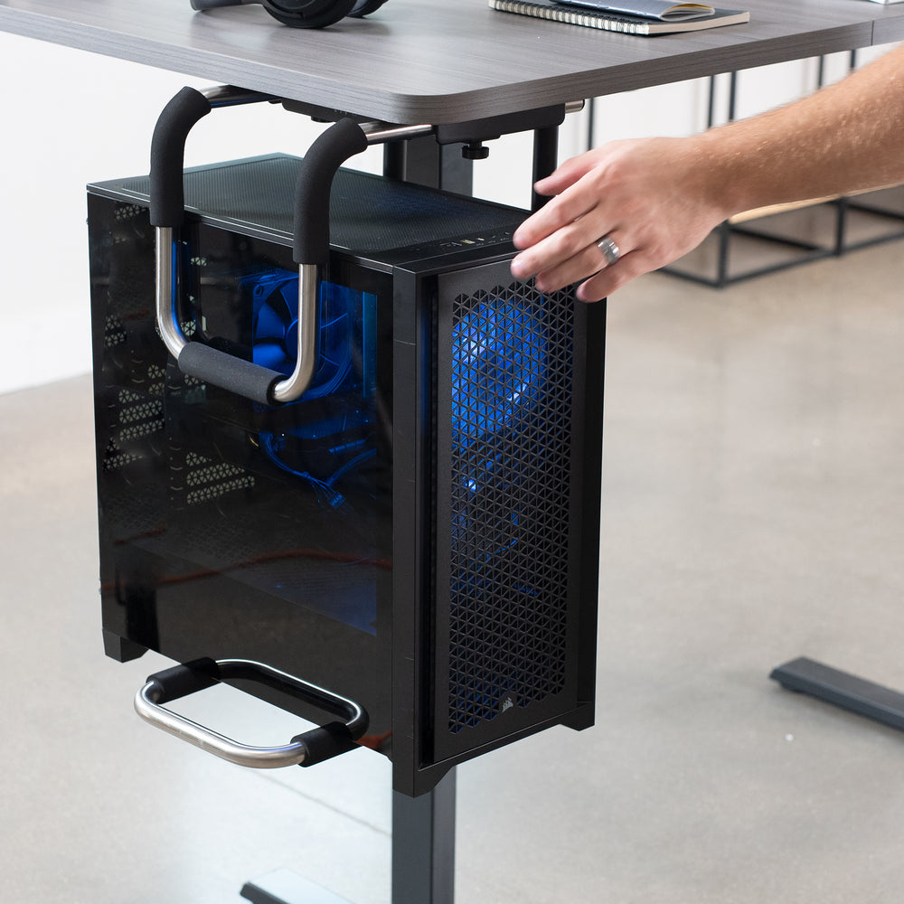 Large Heavy Duty Under Desk PC Mount – VIVO - desk solutions, screen ...