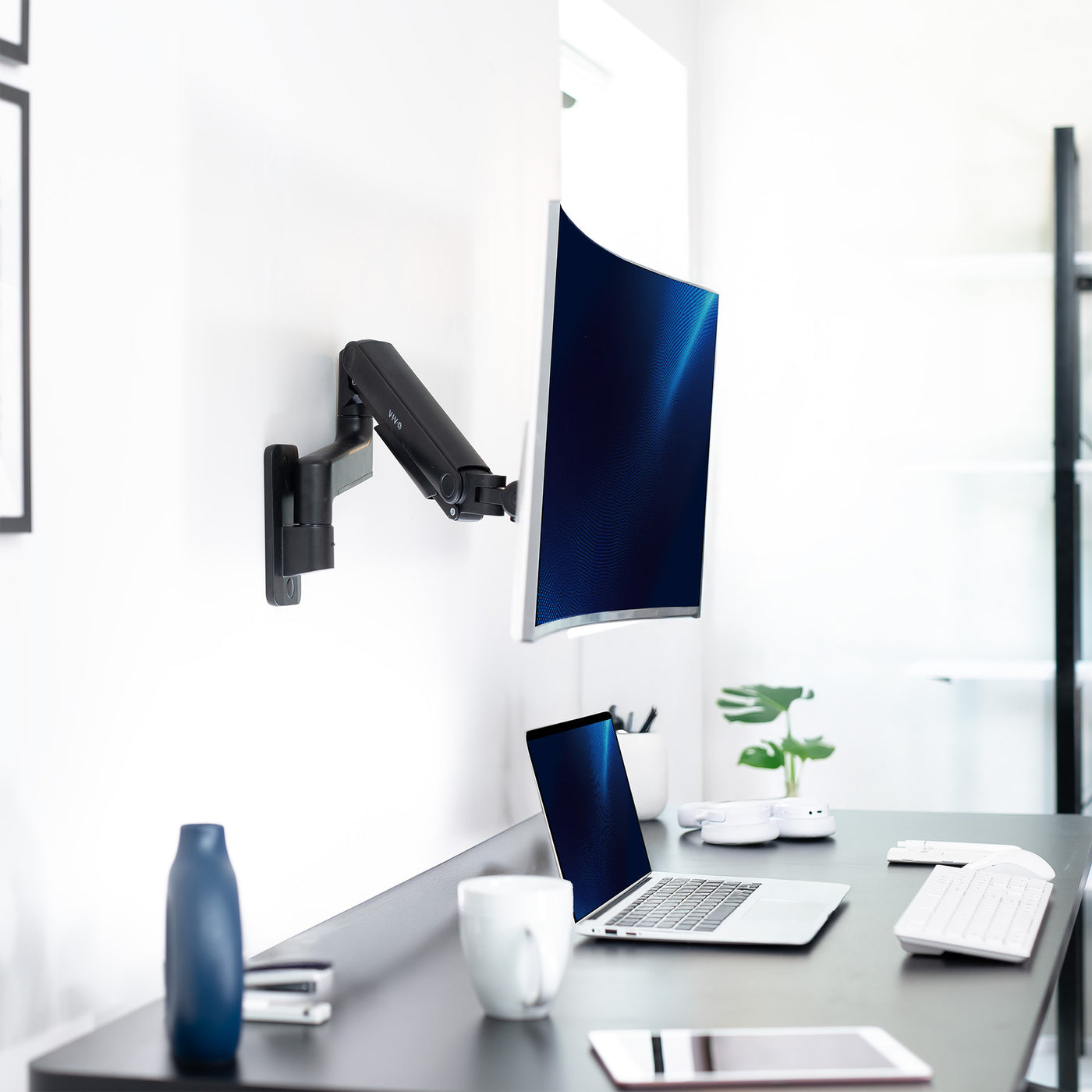 Mechanical Arm Single Ultrawide Monitor Wall Mount - Up to 40" Screens ...