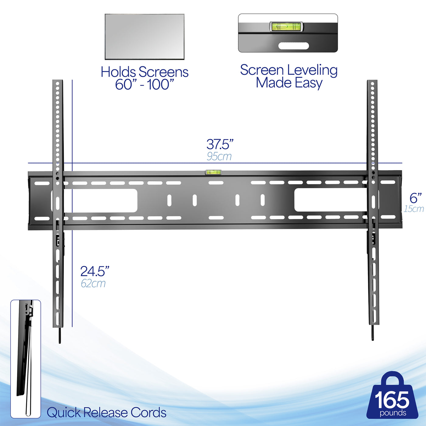 Extra Large Wall Mount for 60" to 100" TVs – VIVO - desk solutions ...