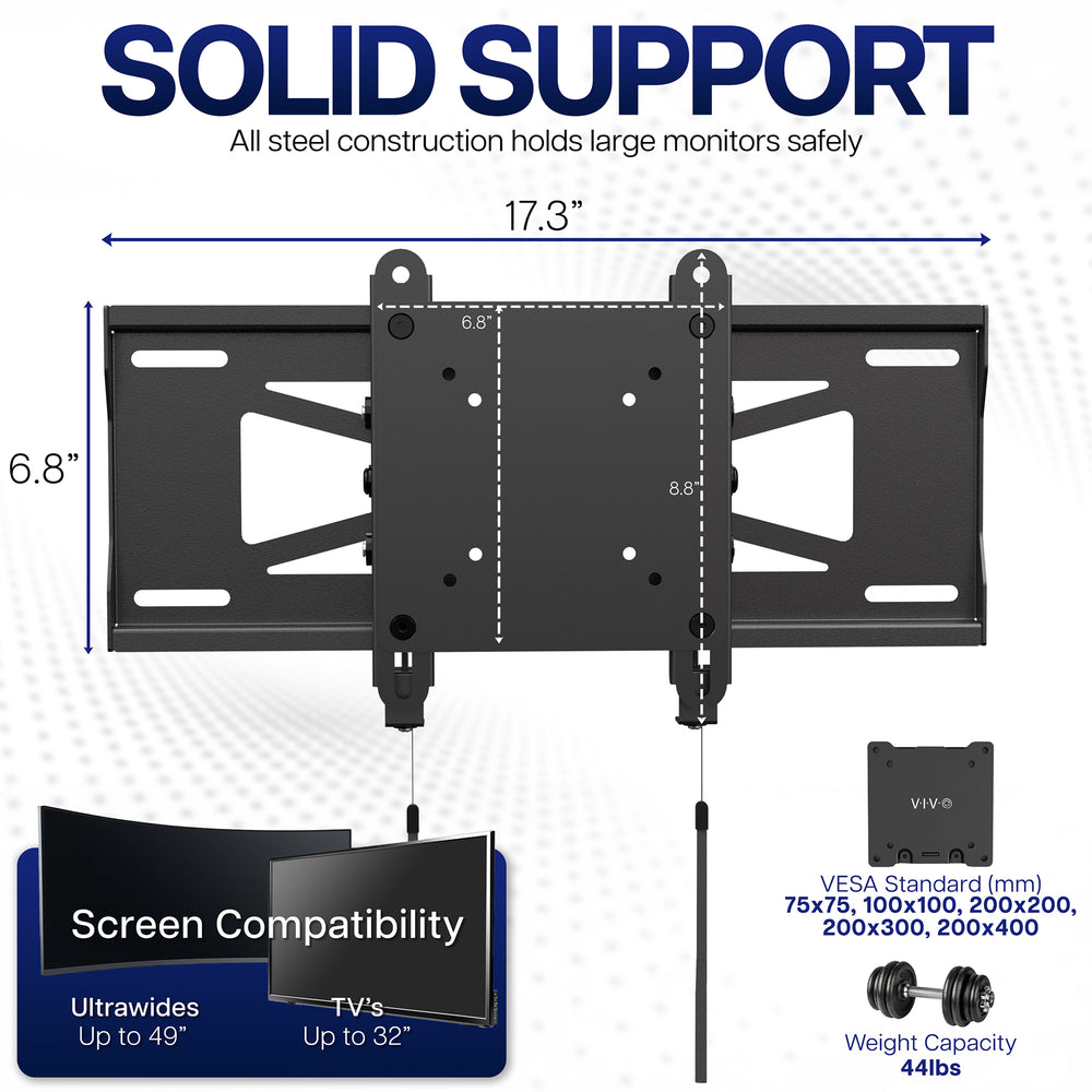 Low Profile Ultrawide Monitor Wall Mount - Up to 49" Screens – VIVO ...