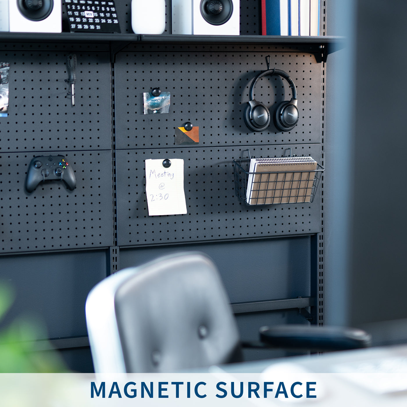 Black Freestanding Pegboard Organizer – VIVO - desk solutions, screen ...