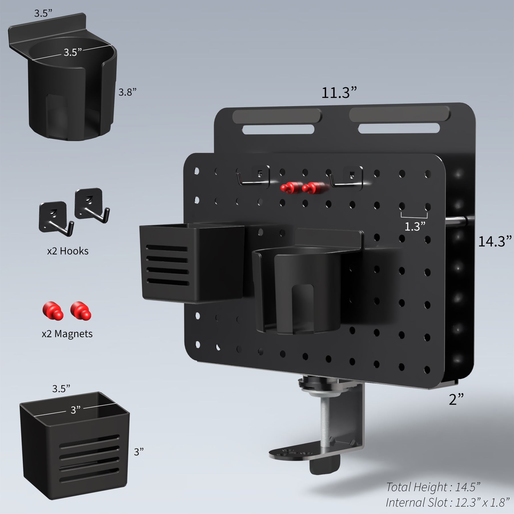 Black Clamp-on Rotating Pegboard with Laptop Holder – VIVO - desk ...