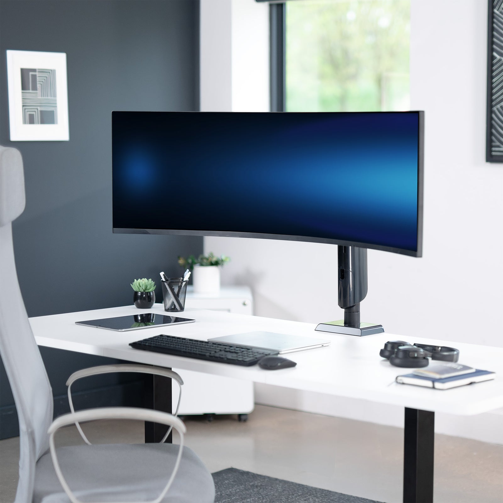Vertical Lift Single Ultrawide Monitor Desk Mount – VIVO - desk ...