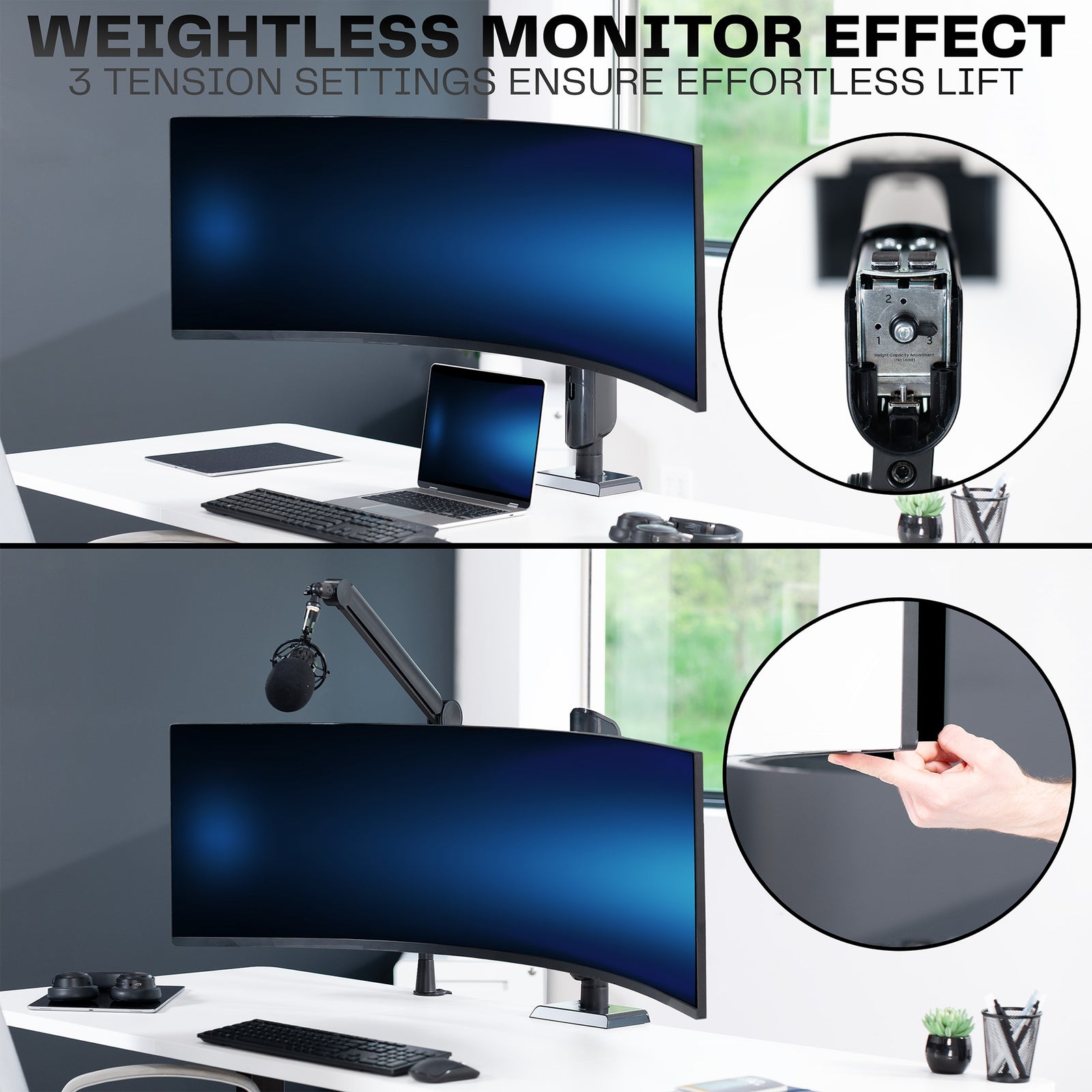 Vertical Lift Single Ultrawide Monitor Desk Mount – VIVO - desk ...