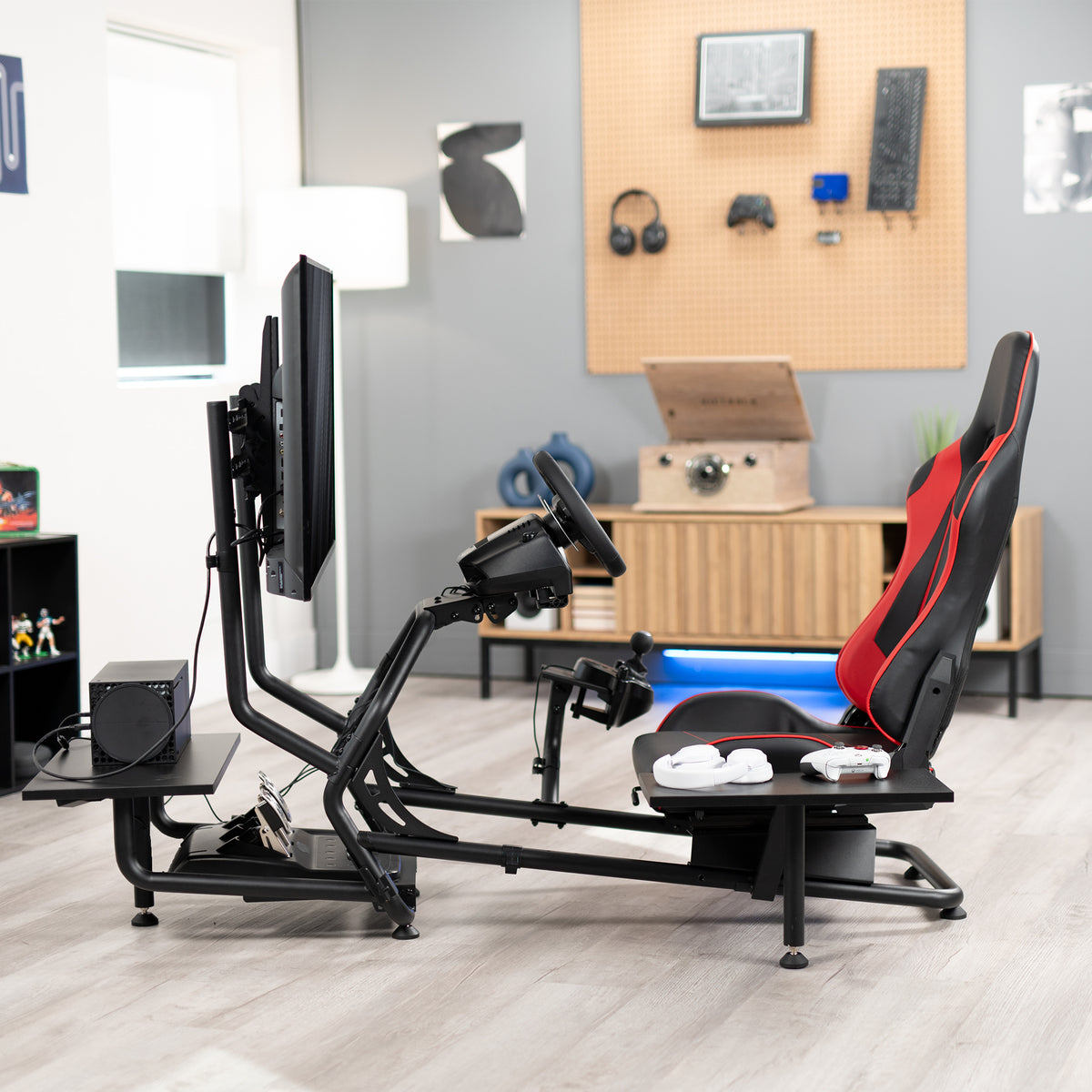 Racing Simulator Cockpit with TV Mount & Shelf Kit – VIVO - desk ...