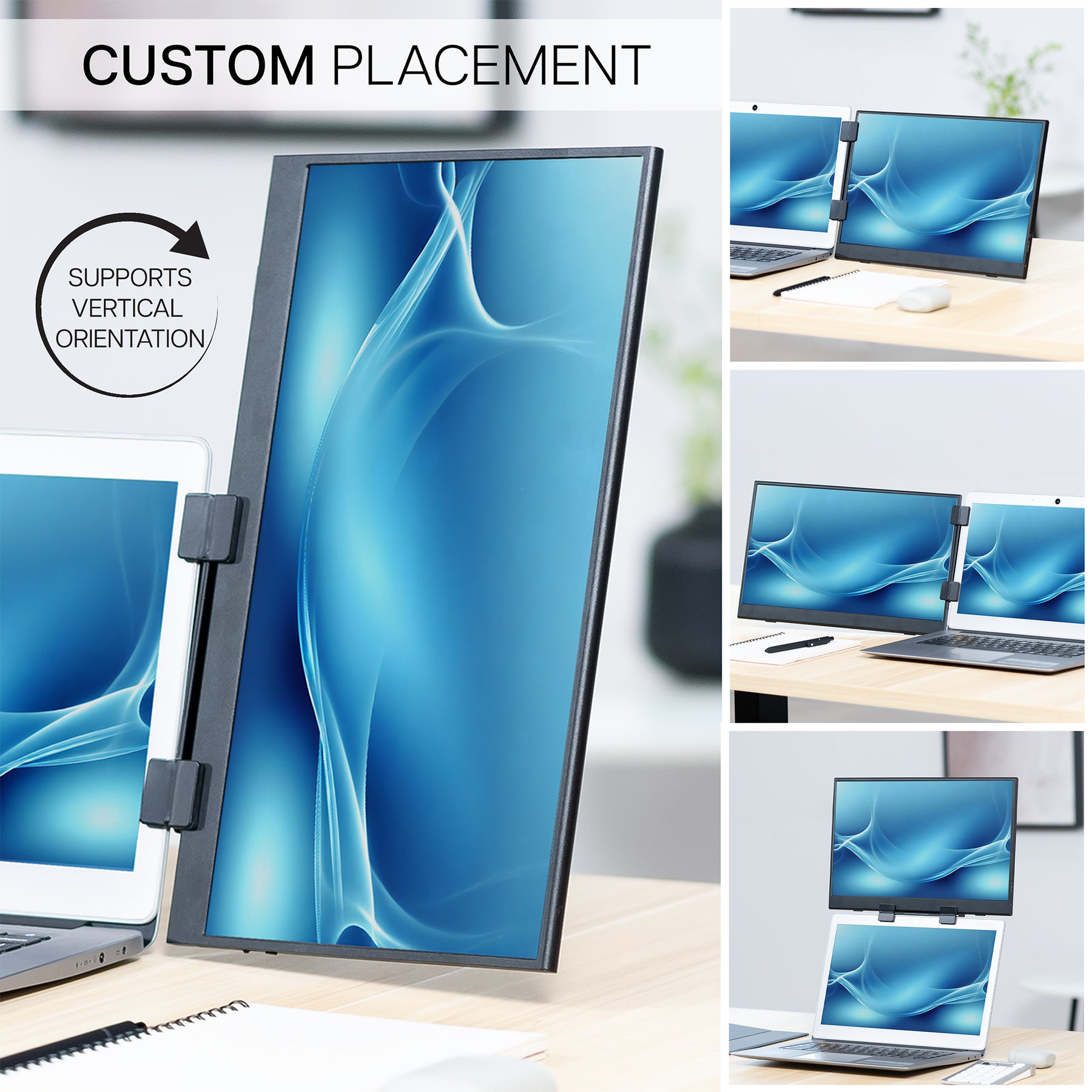 Portable Monitor Laptop Extension Holder – VIVO - desk solutions ...