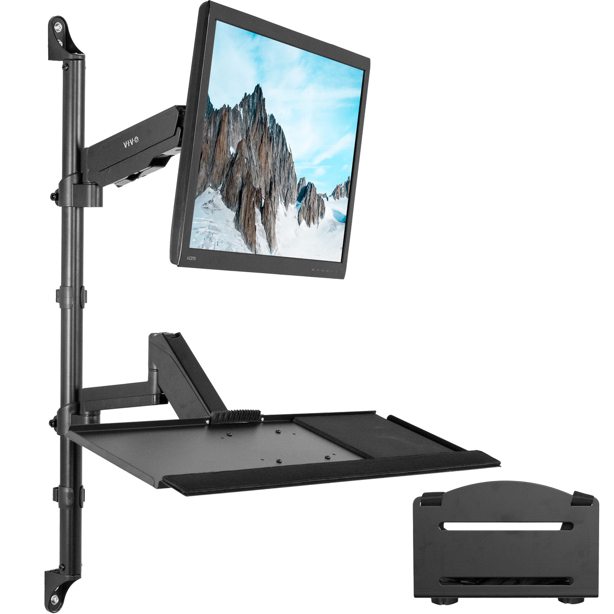 Single 17” to 32” Monitor Sit to Stand Wall Mount Workstation – VIVO ...