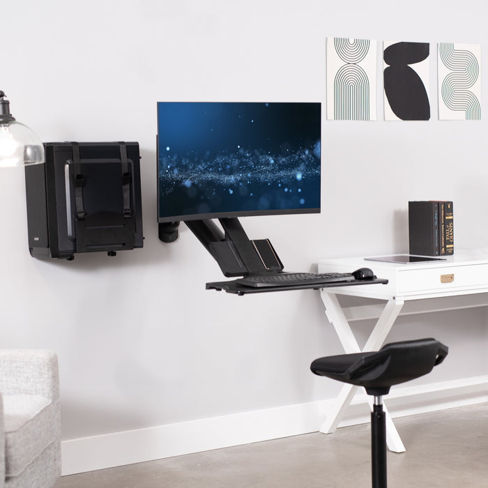 Single 17" to 32" Monitor Sit to Stand Wall Mount Workstation – VIVO ...