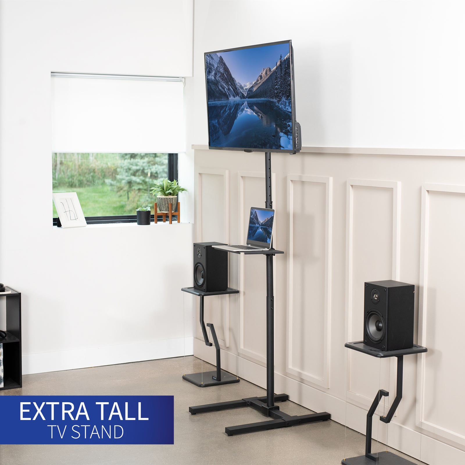 TV Stand with Shelf for Treadmills & Ellipticals for 13” to 50” TVs ...