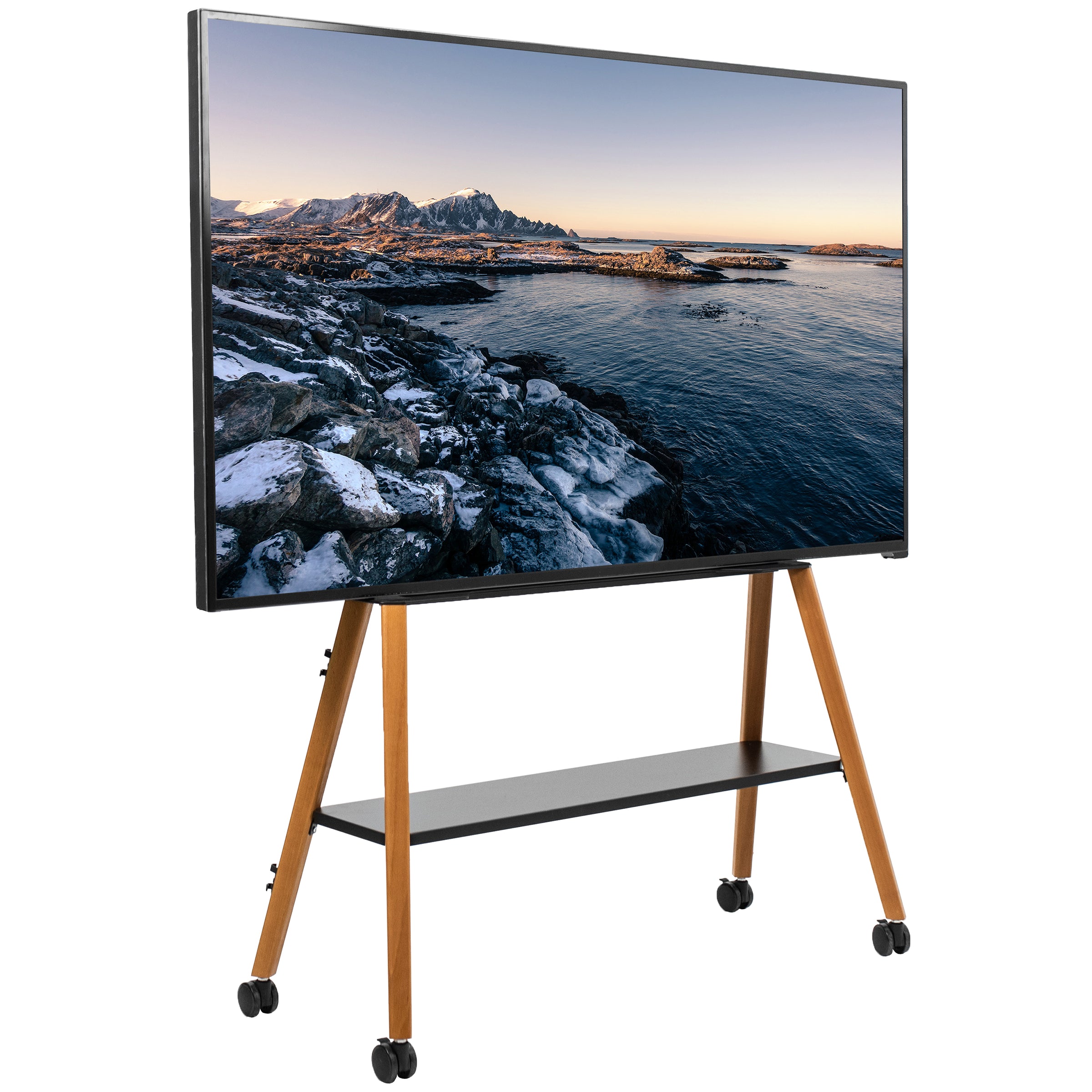 Mobile Easel TV Stand with Shelf for 49” to 75” TVs – VIVO - desk ...