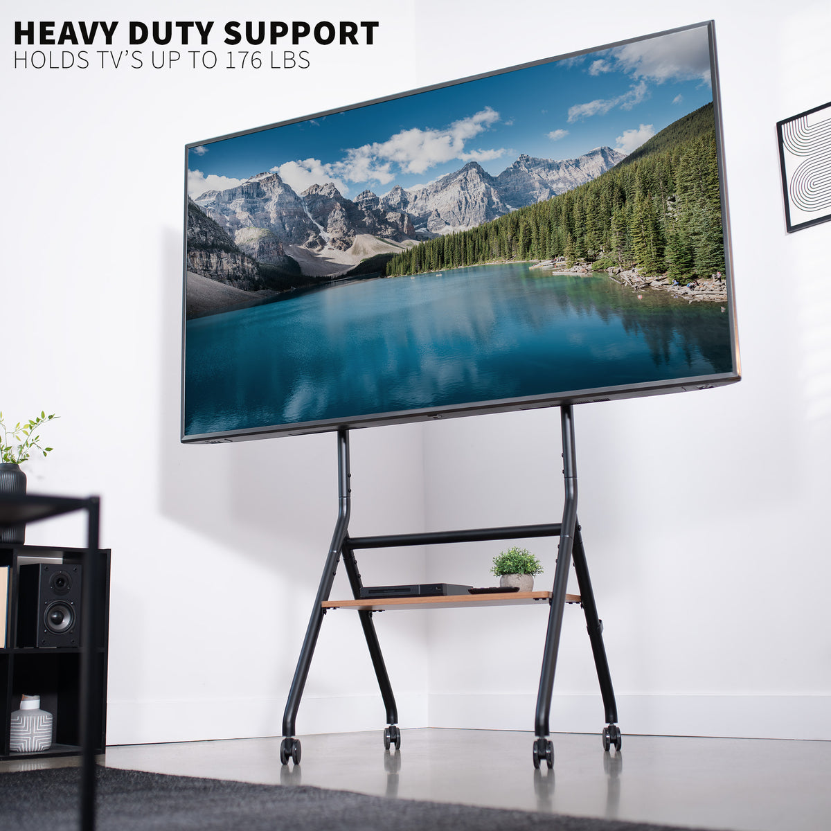 Mobile Studio TV Stand with Shelf for 37” to 86” TVs – VIVO - desk ...