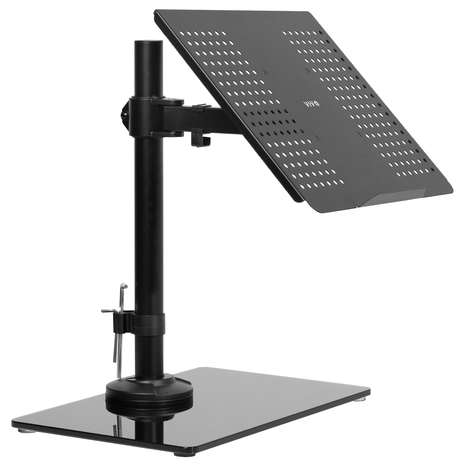 Monitor and Laptop Desk Glass Stand - Up to 32" Screens, 17" Laptops ...