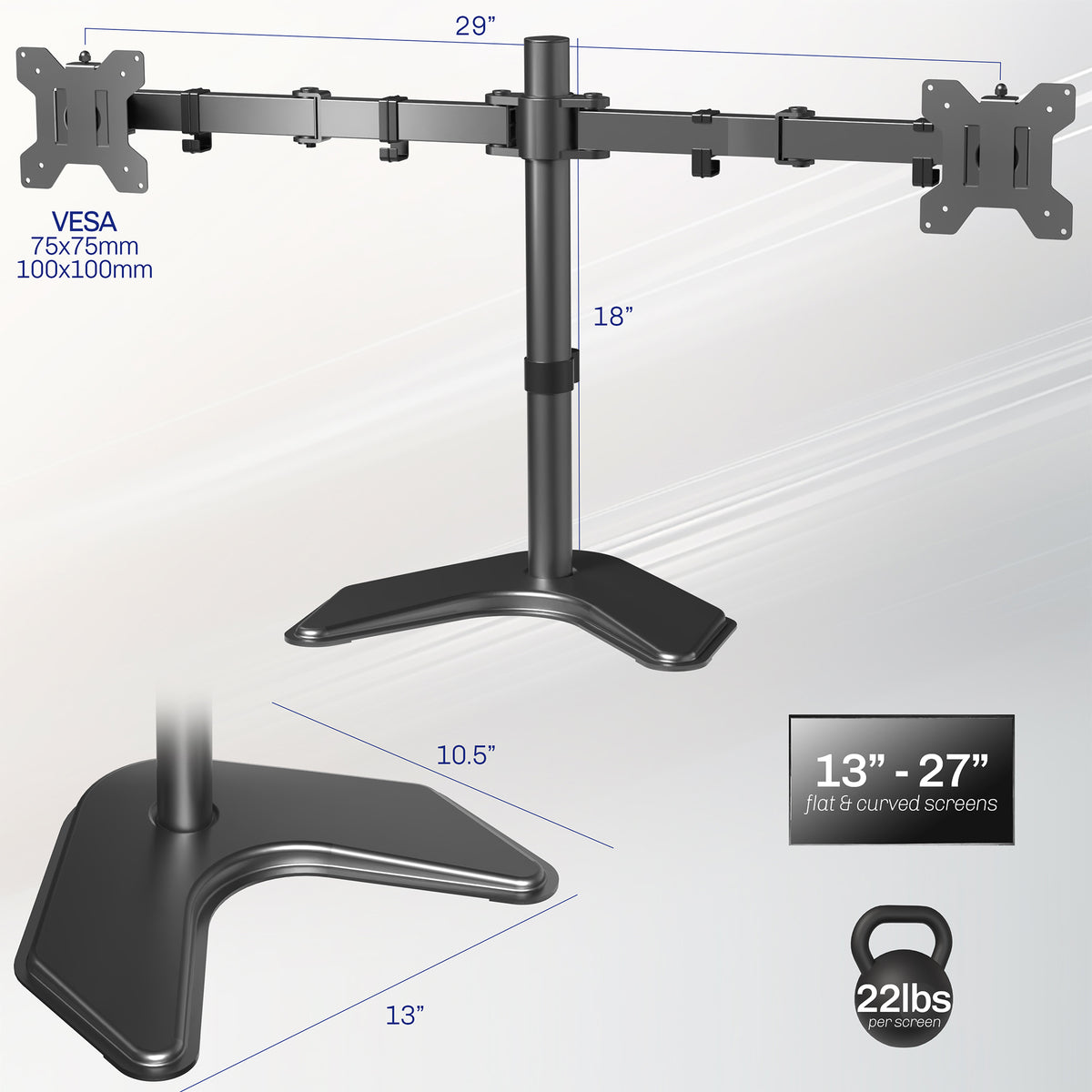 Dual Monitor Desk Stand - Up to 38" Screens – VIVO - desk solutions ...