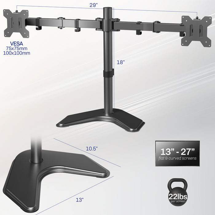 Dual Monitor Desk Stand - Up to 38