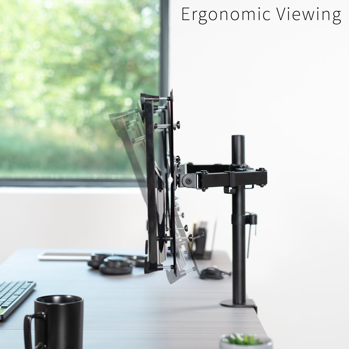 Dual 17" to 32" Monitor Desk Mount with VESA Adapter Bracket – VIVO ...