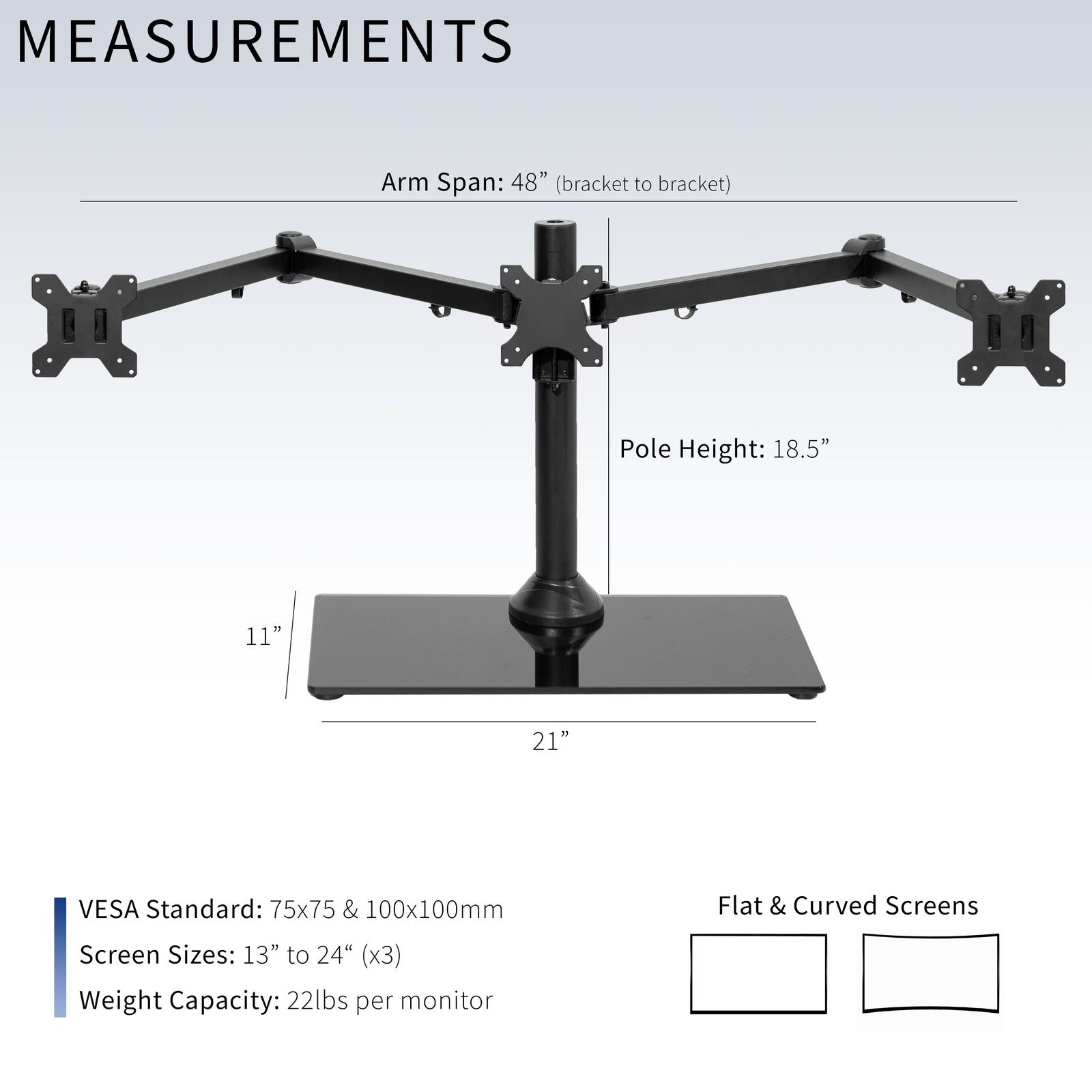 Triple 13” to 24" Monitor Desk Stand – VIVO - desk solutions, screen ...