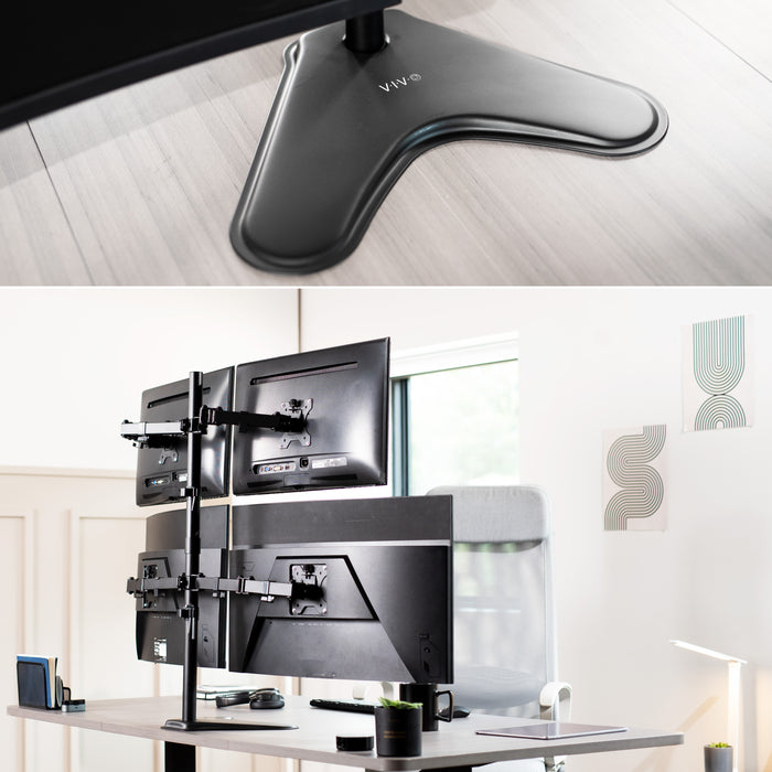 Quad 13” to 30" Monitor Desk Stand – VIVO - desk solutions, screen ...