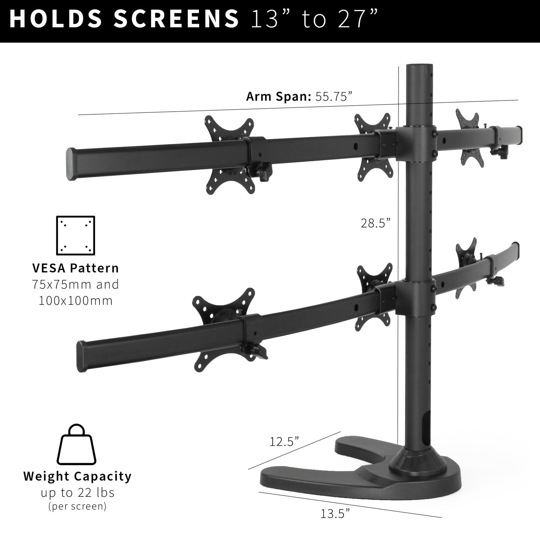 Hex 17” to 27” Monitor Desk Stand – VIVO - desk solutions, screen ...