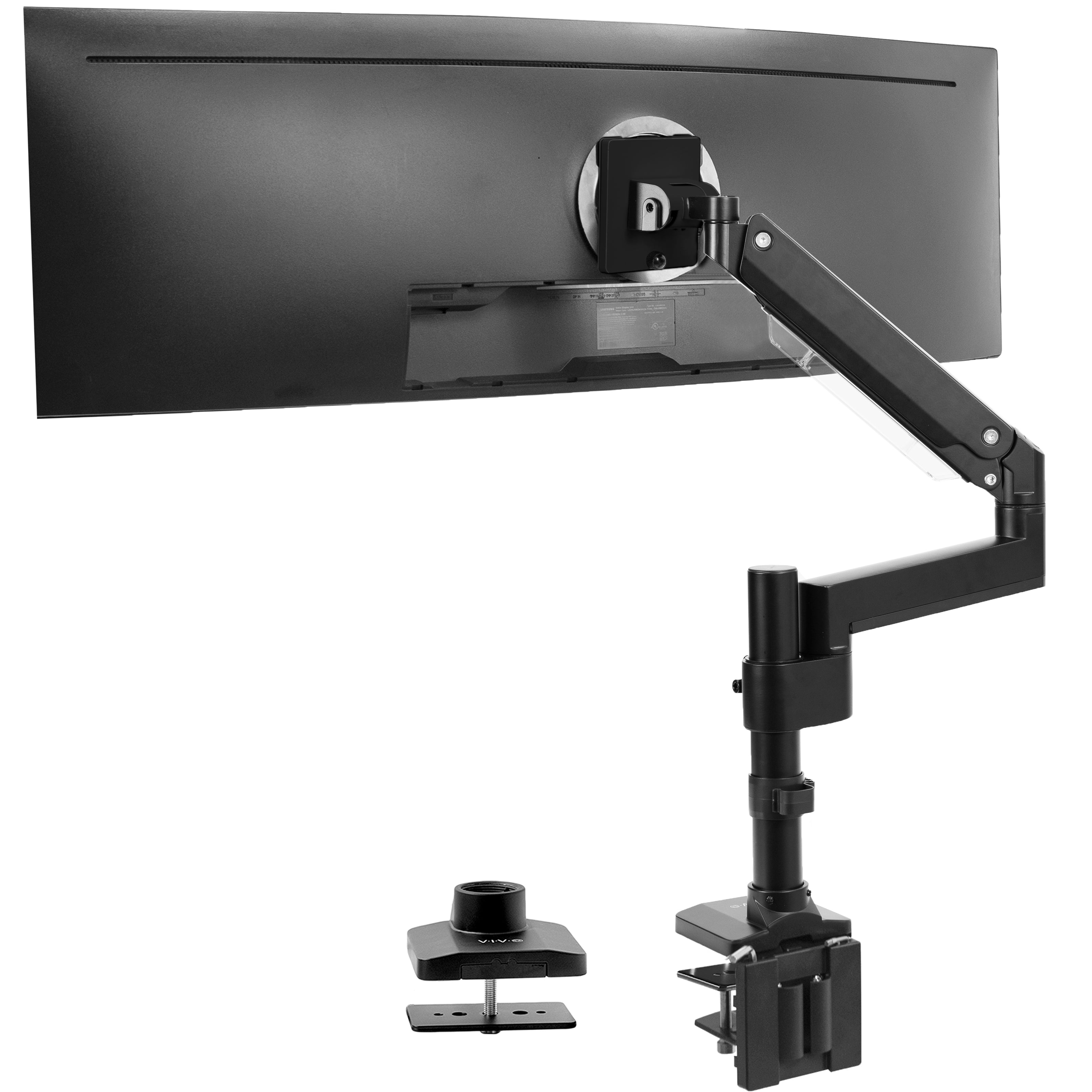 Pneumatic Arm Single Ultrawide Monitor Desk Mount - Up to 49" Screens ...