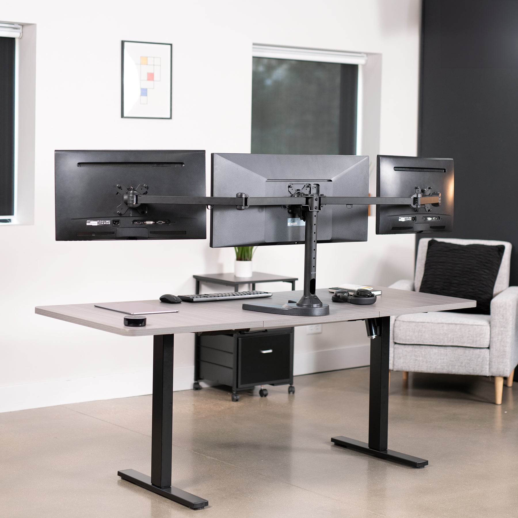 Triple Monitor Desk Stand – VIVO - desk solutions, screen mounting, and ...