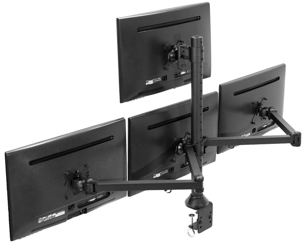 Vivo STAND V104A Steel Quad Monitor Desk Mount Adjustable 3 1 Stand 4 Screens Up to 32