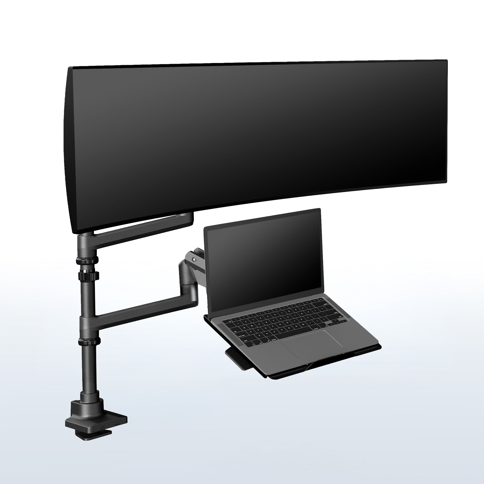 Pneumatic Arm Ultrawide Monitor and Laptop Extra Tall Desk Mount - Up ...