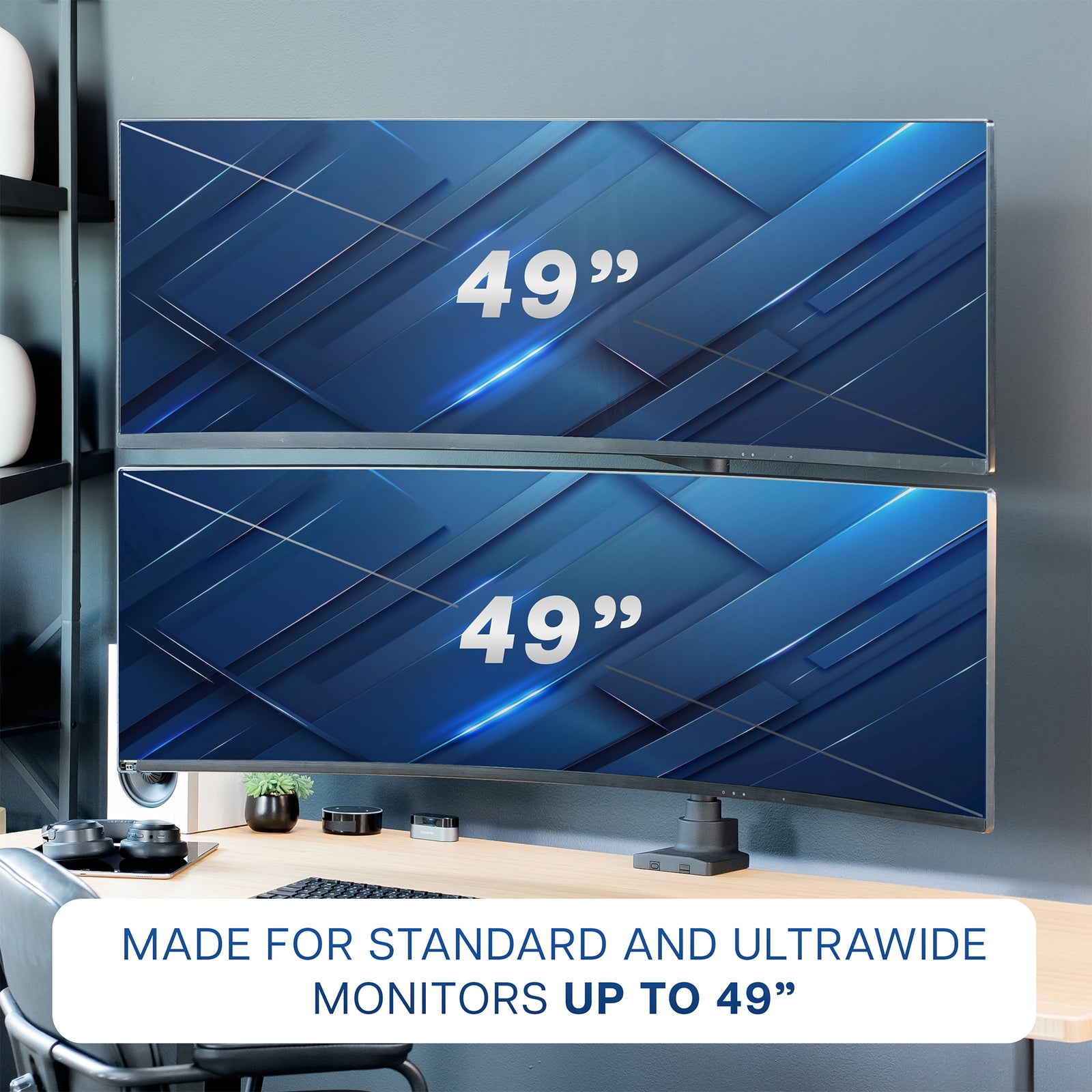 Pneumatic Arm Dual Ultrawide Monitor Extra Tall Desk Mount - Up to 49 ...