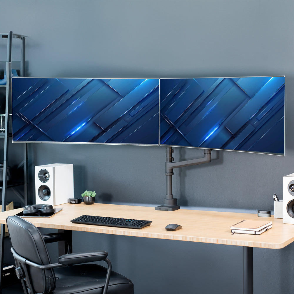 Pneumatic Arm Dual Ultrawide Monitor Extra Tall Desk Mount - Up to 49 ...