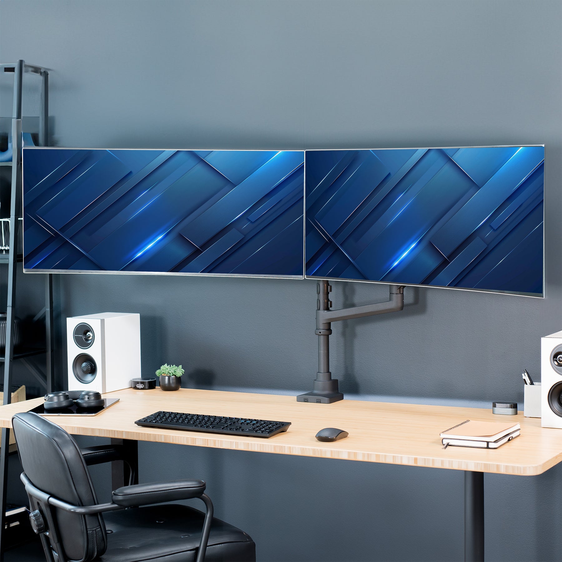Pneumatic Arm Dual Ultrawide Monitor Extra Tall Desk Mount - Up to 49 ...