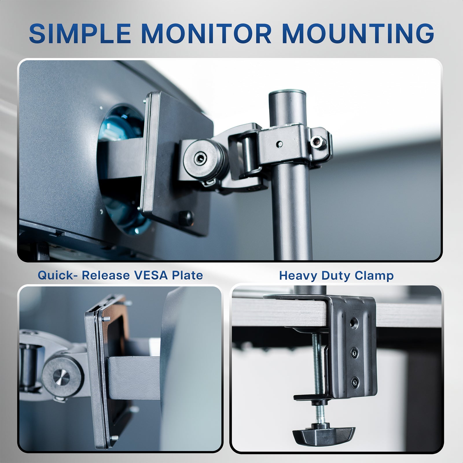 Dual Ultrawide Vertical Monitor Desk Mount - Up to 49" Screens – VIVO ...